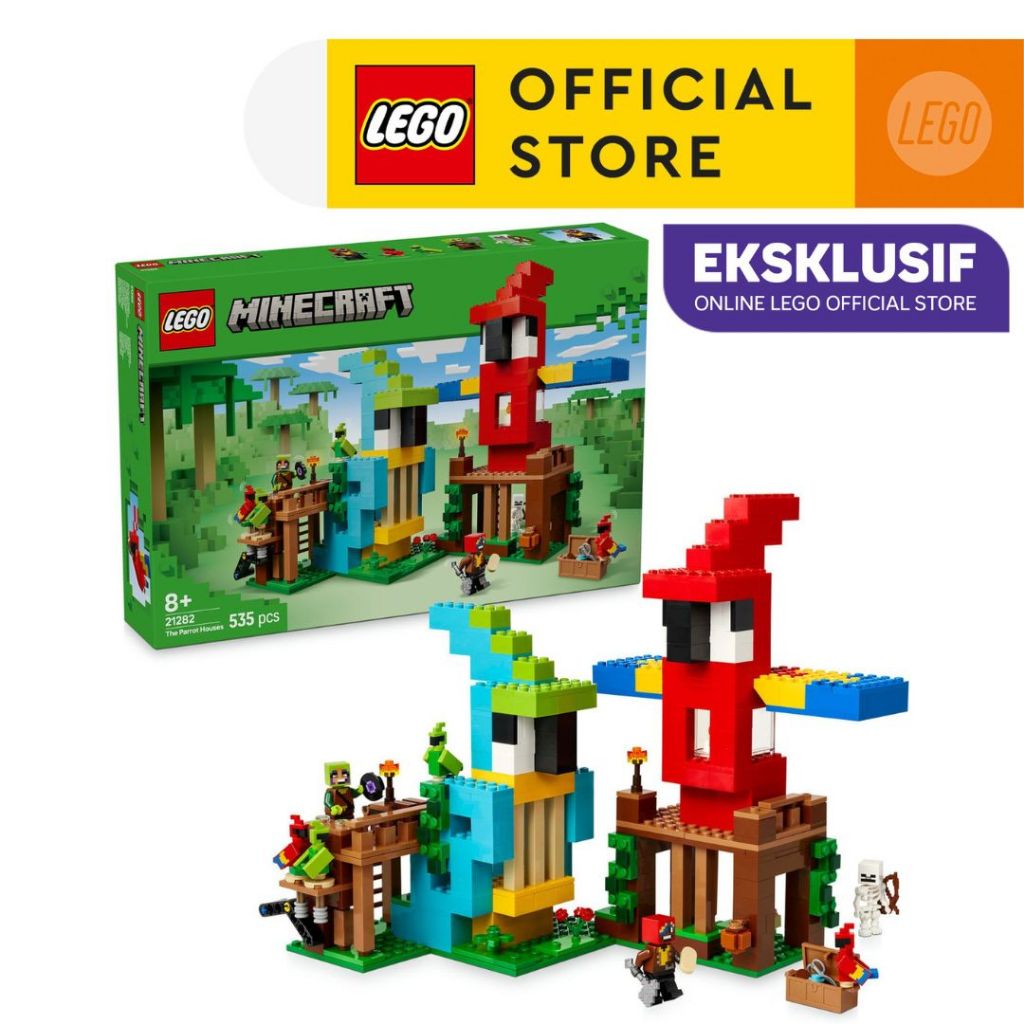 Jual LEGO Minecraft 21282 The Parrot Houses (535 Pieces) Mainan Balok ...