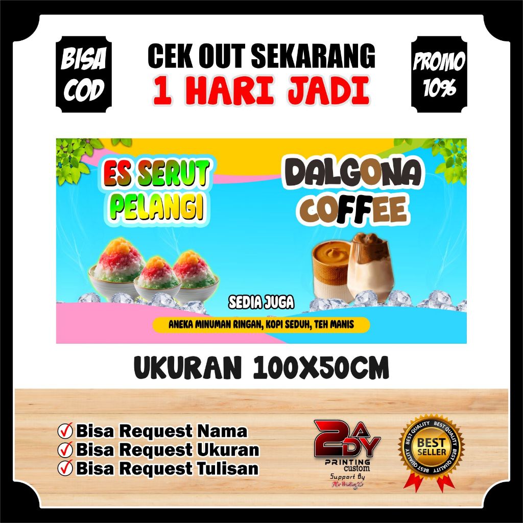 Jual Spanduk banner backdrop Es Serut pelangi terbaru paling keren ...