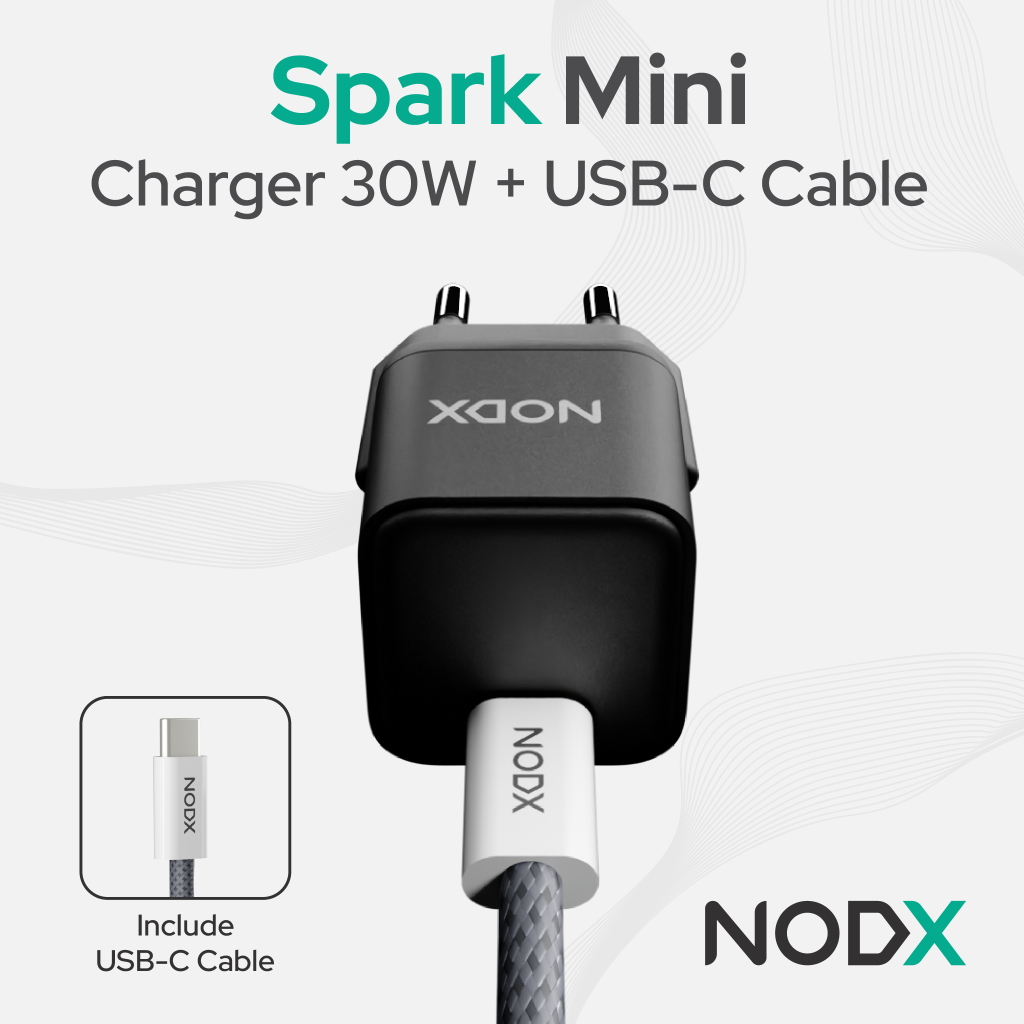 Jual NODX Spark Mini Charger Fast Charging 30W & USB-C Cable | Shopee ...