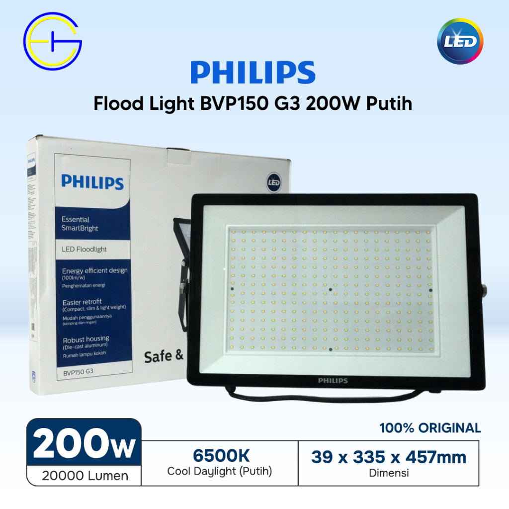 Jual Lampu Sorot LED BVP150 G3 Philips 200W LED200 FloodLight Outdoor | Shopee Indonesia