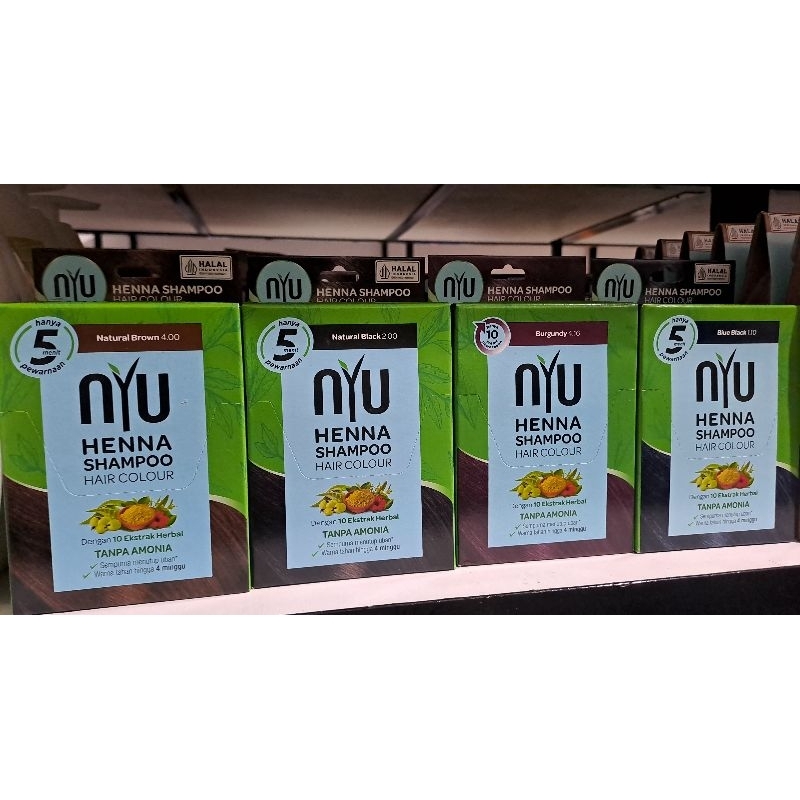 Jual NYU HENNA SHAMPOO HAIR COLOUR - Shampoo Pewarna Rambut | Shopee ...
