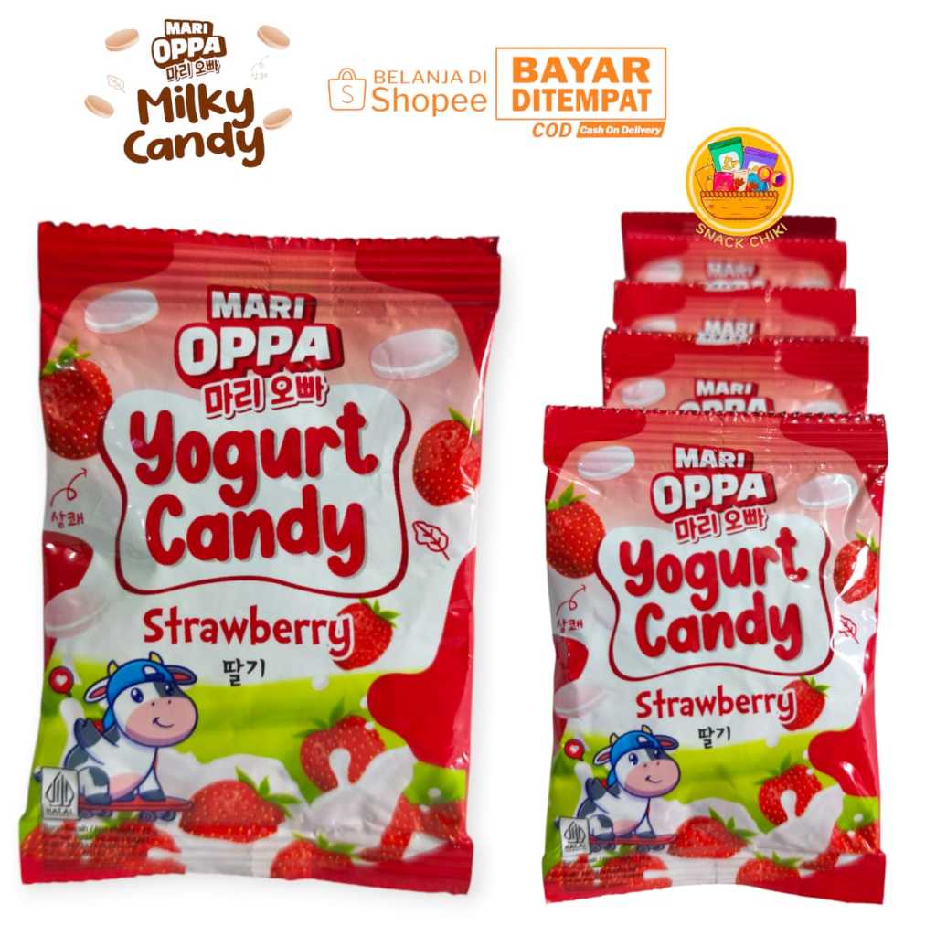 Jual PERMEN MILKY CANDYY RASA YOGURT STRAWBERRYY 1 RENCENG 10 PCS ...