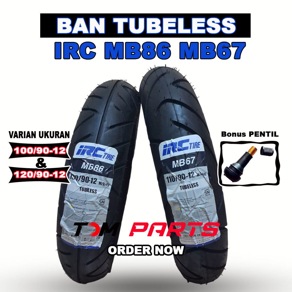 Jual Ban Tubeless Ring 12 IRC MB86 MB67 Untuk Motor New Scoopy fi Freego Genio Free Pentil ...