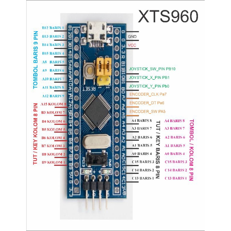 Jual Coding Keyboard Oprek XTS960 stm32 pakai Arduino IDE | Shopee ...
