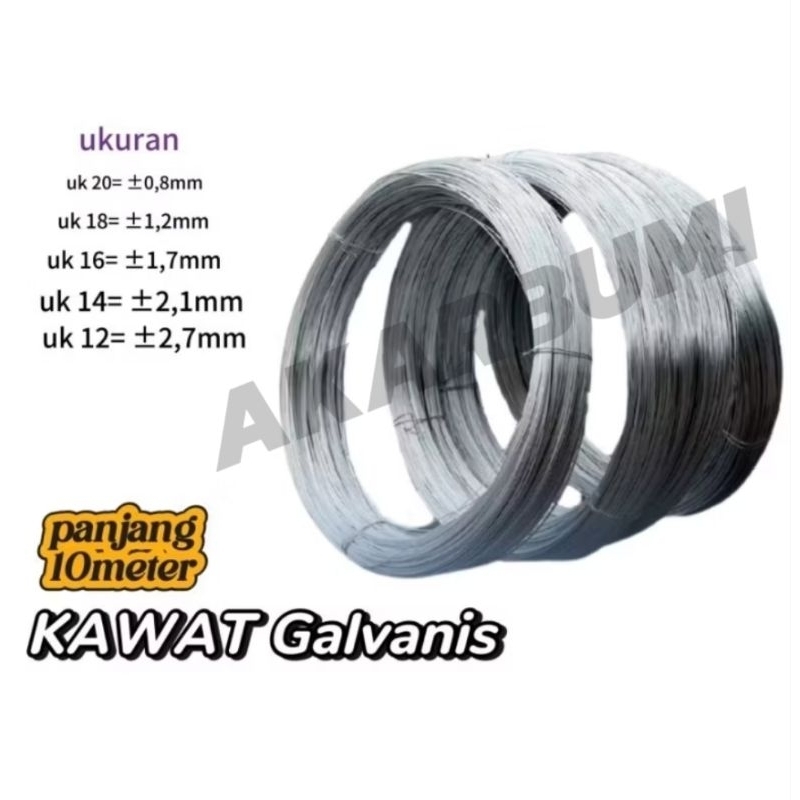 Jual KAWAT GALVANIS Kawat Tali / Kawat Seng / Kawat Ikat Anti Karat ( Uk 20 -18 -16 -14 -12 ...