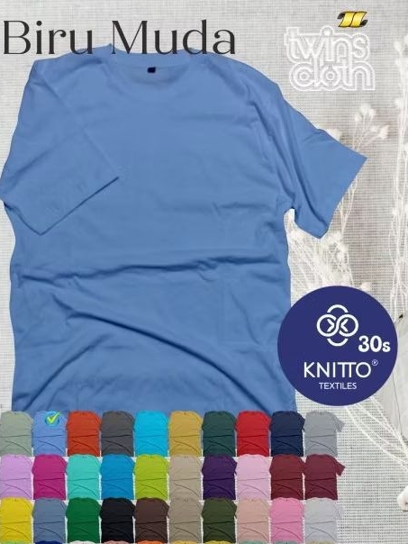Jual Kaos Polos Cotton Combad Knitto 30s Pria Wanita Kerah Bulat Bahan ...