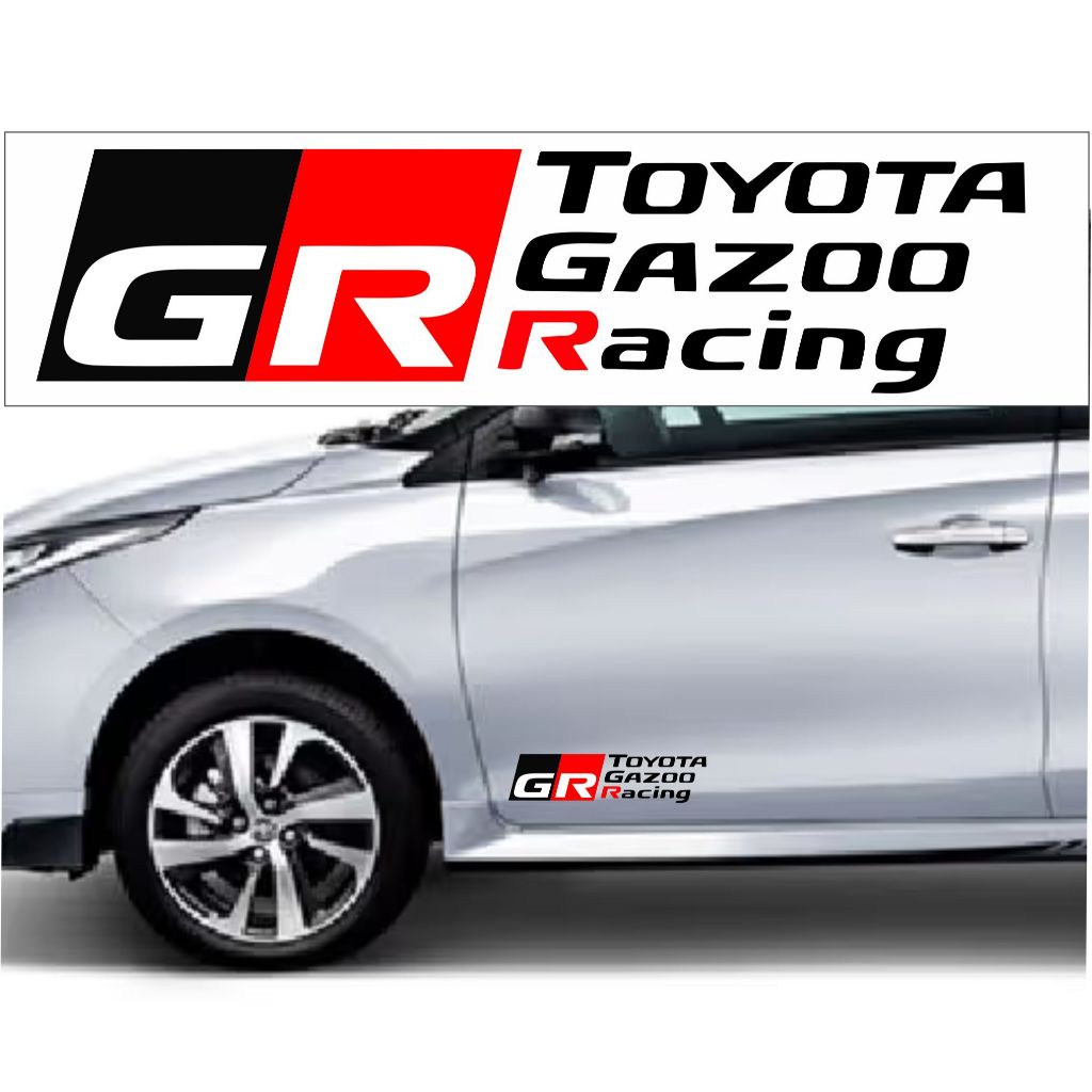 Jual STICKER CUTTING TOYOTA GR GAZOO RACING 1 SET (KANAN-KIRI) | Shopee ...