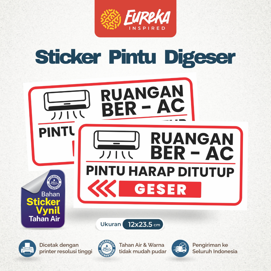 Jual Stiker Vynil Anti Air Pintu Digeser | Ruangan ber-AC | Shopee ...