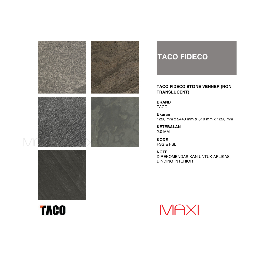 Jual TACO FIDECO Stone Venner Series Non Translucent FSL FSL-201A - FSL ...