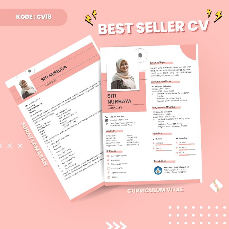 Jual CV Lamaran Kerja (Kode CV18) | Shopee Indonesia