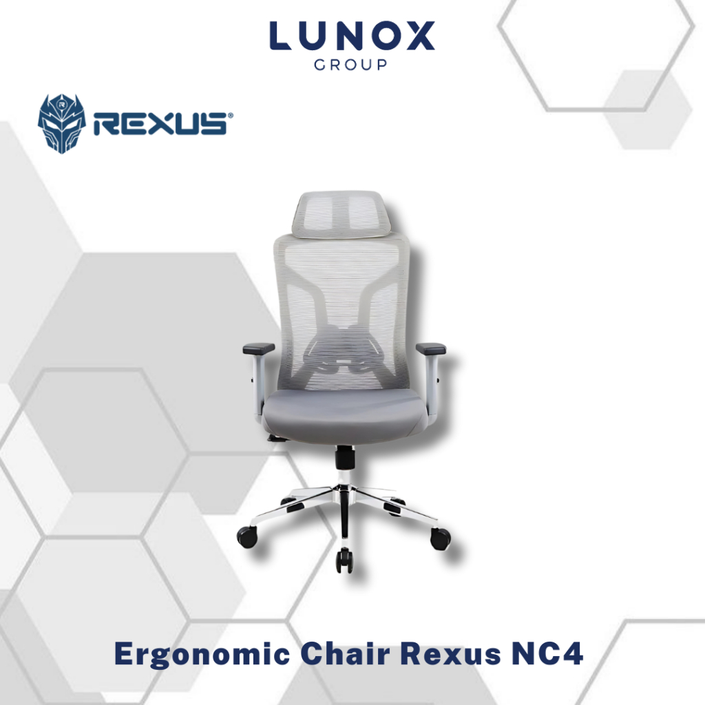 Jual Rexus Ergonomic Office Chair Kursi Kantor NC-4 / NC4 WhiteGrey ...