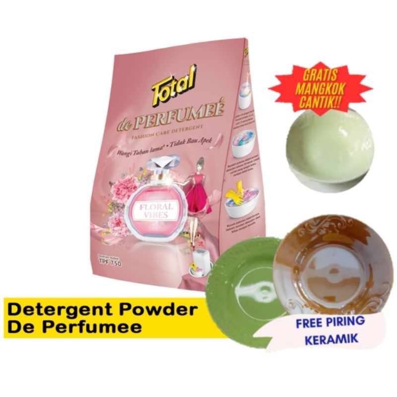 Jual TOTAL DETERGENT powder de perfumee 700/750gr GRATIS HADIAH PIRING ...