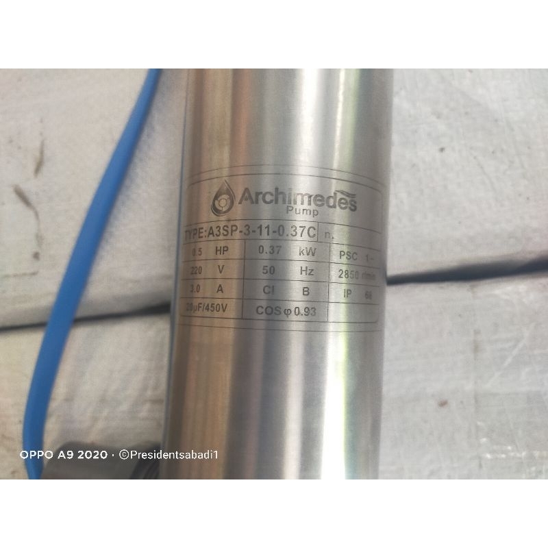 Jual Pompa air sibel 3" Archimedes 0.5hp +kabel 40m | Shopee Indonesia