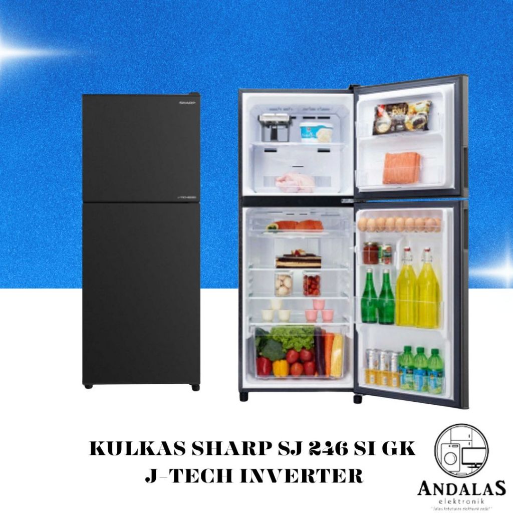 Jual KULKAS SHARP SJ 246 SI GK LEMARI ES 2 PINTU SJ-246SI-GK INVERTER | Shopee Indonesia