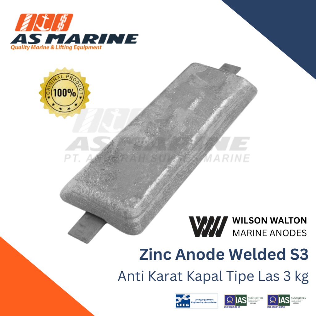 Jual Zinc Anode Welded / Anoda Kapal Tipe Las S3 3 kg WILSON WALTON ...