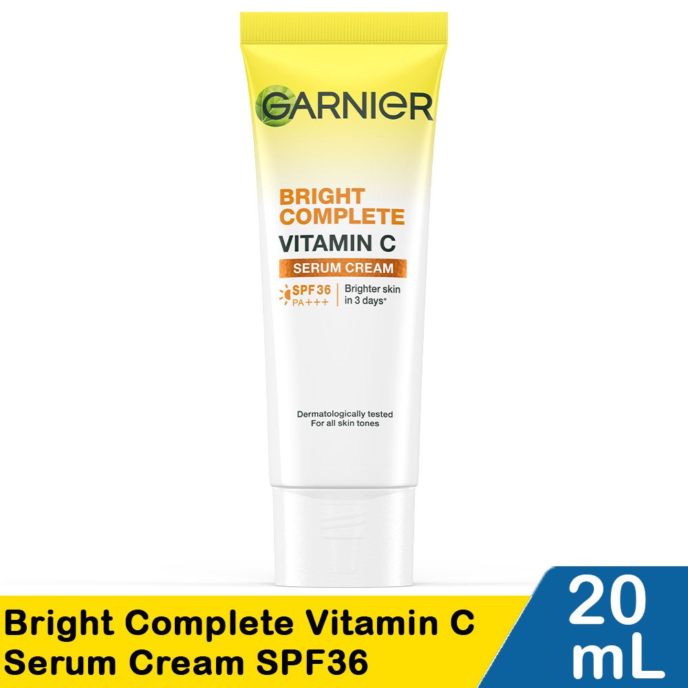Jual Garnier Bright Complete Vitamin C Serum Cream Spf36 Pa+++ 20ml | Shopee Indonesia