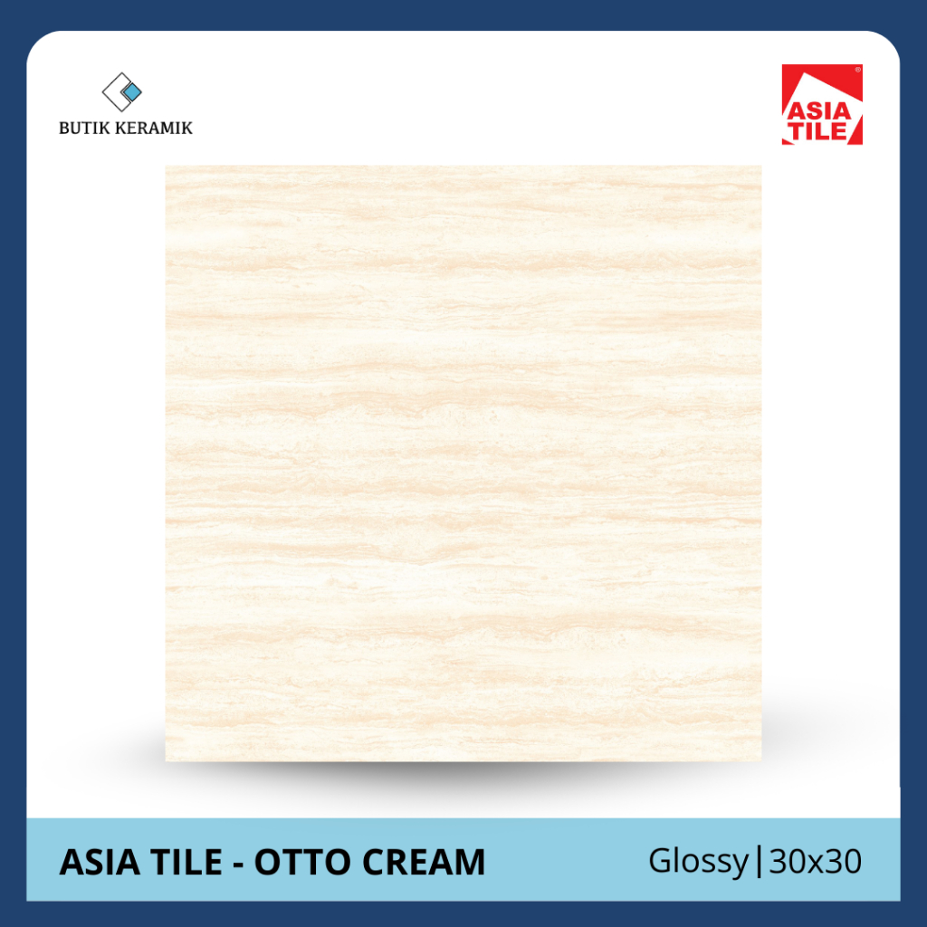 Jual Keramik 30x30 Glossy | Asia Tile | Otto Cream | Glossy | Grade B ...