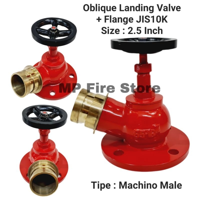 Jual OBLIQUE LANDING VALVE TYPE MACHINO MALE 2.5 in 65-16K + FLANGE JIS ...