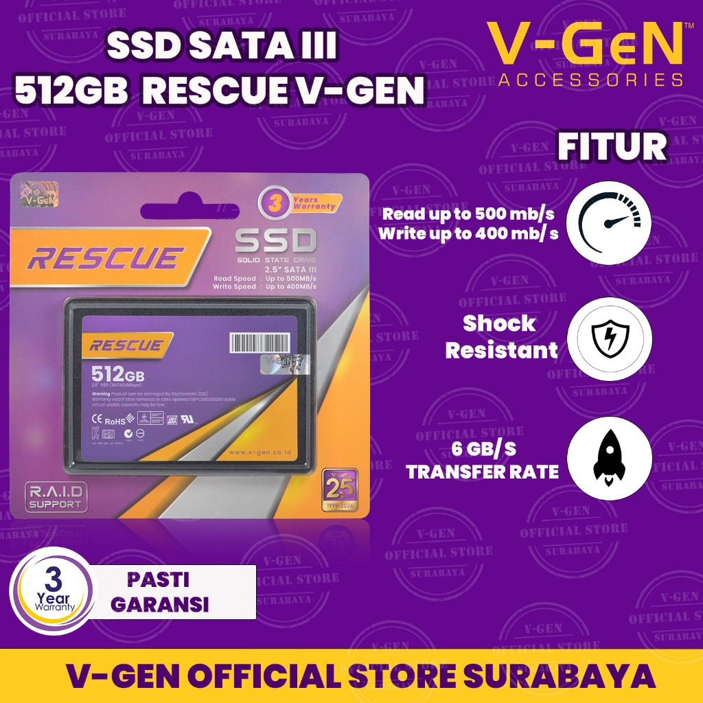 Jual SSD V-GeN Rescue 512GB SATA 3 Solid State Drive 2.5" Inch VGEN | Shopee Indonesia