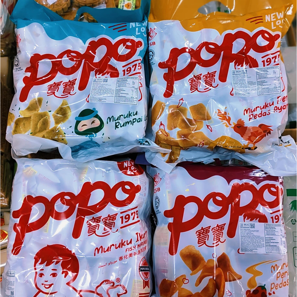 Jual POPO MURUKU Rasa Ikan Seaweed Spicy Chicken Sweet Spicy Otak-Ku ...