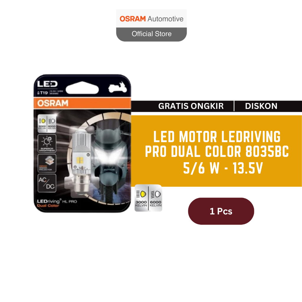 Jual Osram Lampu LED Motor T19 H6 M5 K1 LEDriving T19 PRO Dual Color ...
