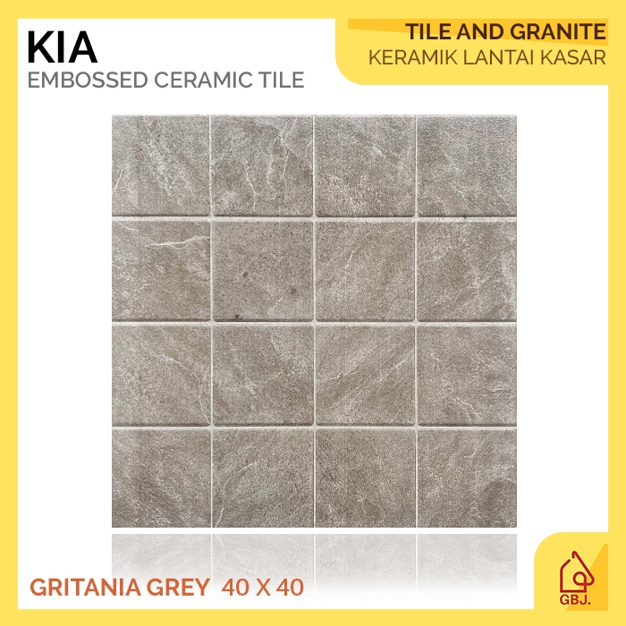 Jual KERAMIK KIA 40 X 40 GRITANIA GREY / KERAMIK LANTAI HIAS KASAR ...