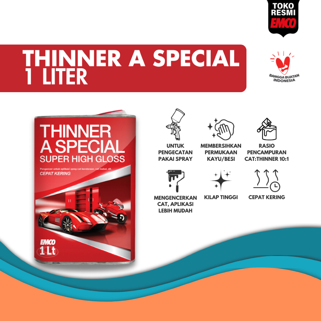 Jual Thinner A Special EMCO - 1 liter 1lt Thiner Tiner Pengencer Cat Thinner Hitam | Shopee ...