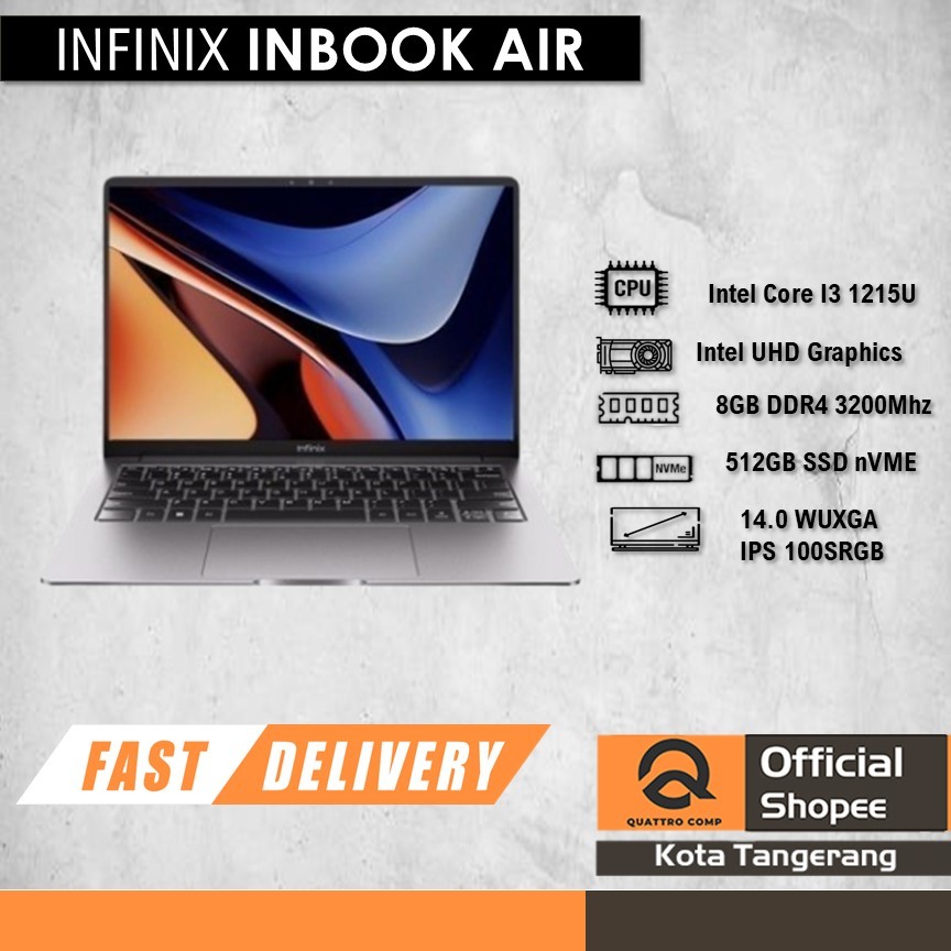 Jual INFINIX INBOOK AIR I3 1215 8GB 512GB W11 14.0WUXGA IPS 100SRGB ...