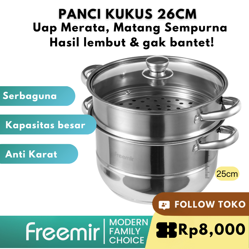 Jual Original Silicon freemir Panci Kukus Rebus 2/3 Susun Double Bottom ...