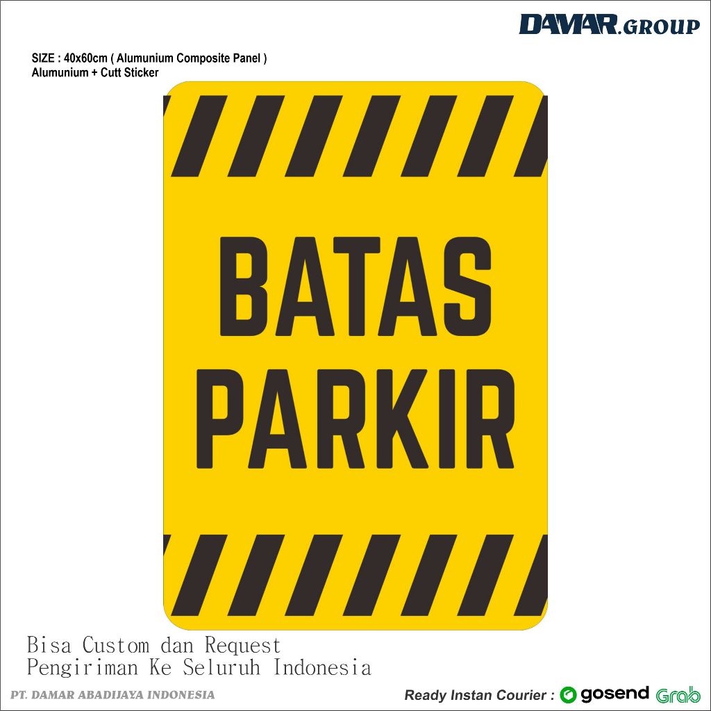 Jual RAMBU BATAS PARKIR 40x60cm, Papan Tanda Arah Nama Plakat Signage ...