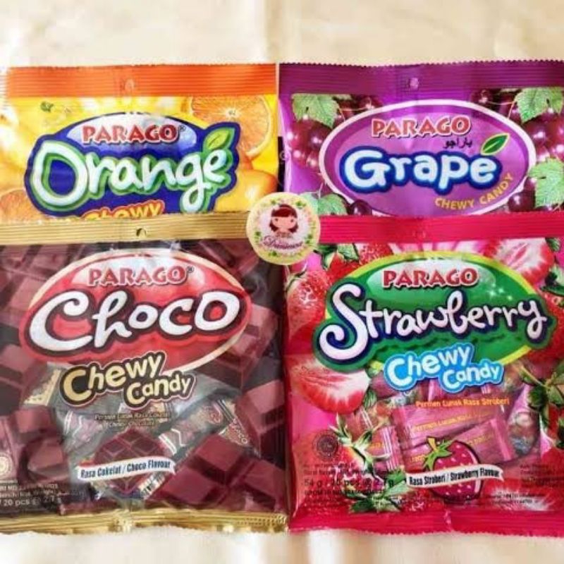 Jual PERMEN PARAGO CHEWY CANDY COKELAT | STROBERY | ORANGE | ANGGUR ...