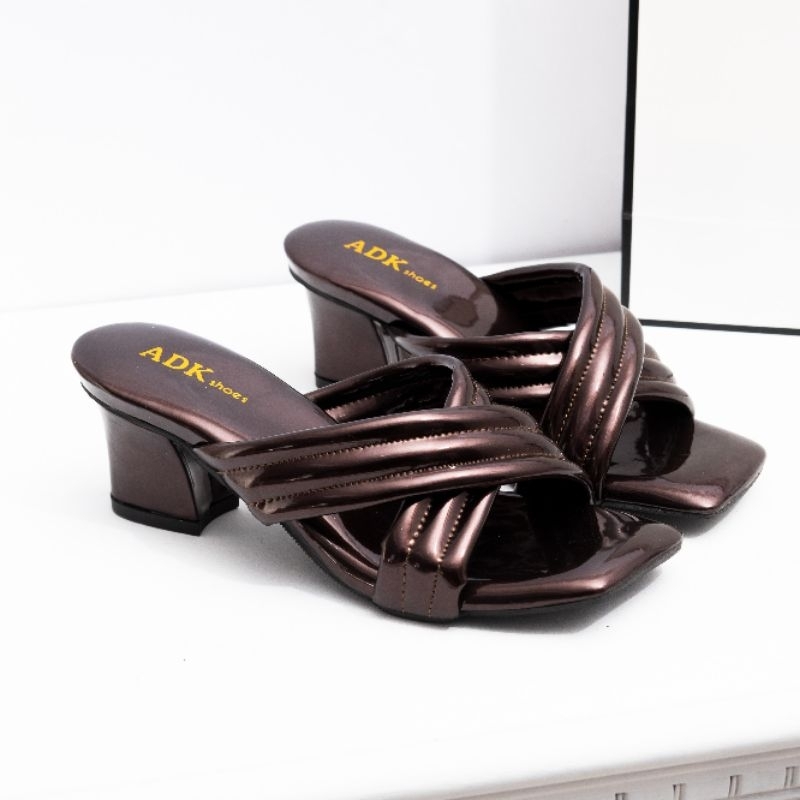 Jual Adk shoes heels wanita JASMINE SILANG premium super tebal empuk ...