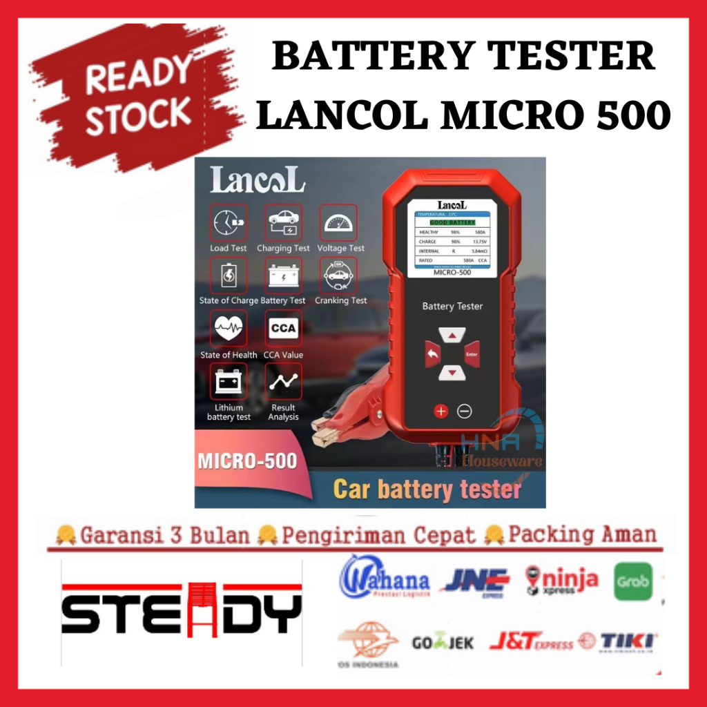 Jual Battery Tester Lancol Micro 500 Alat Cek Aki mobil Motor ACCU ...
