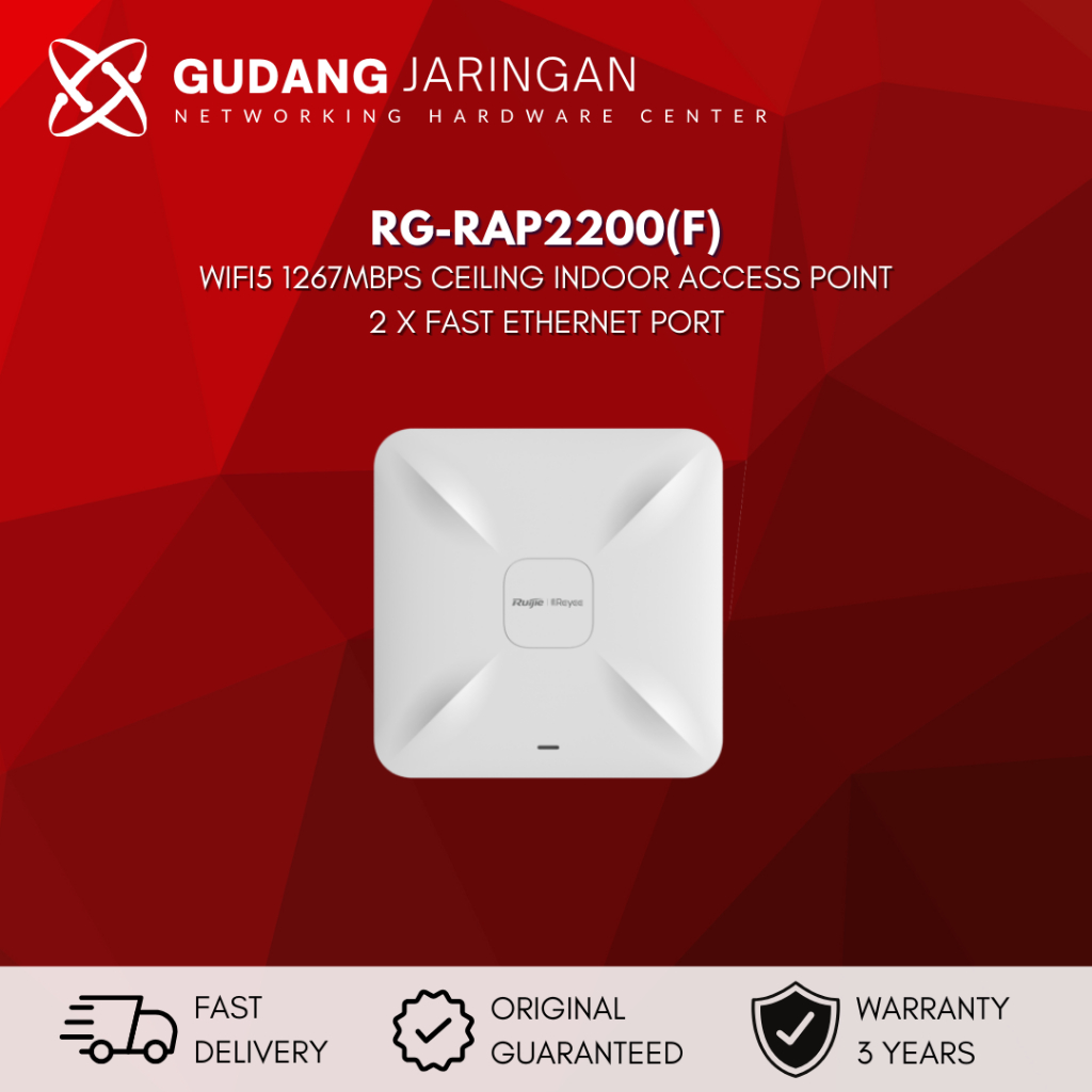 Jual RUIJIE REYEE RG-RAP2200F AC1300 DUAL BAND CEILING INDOOR ACCESS ...