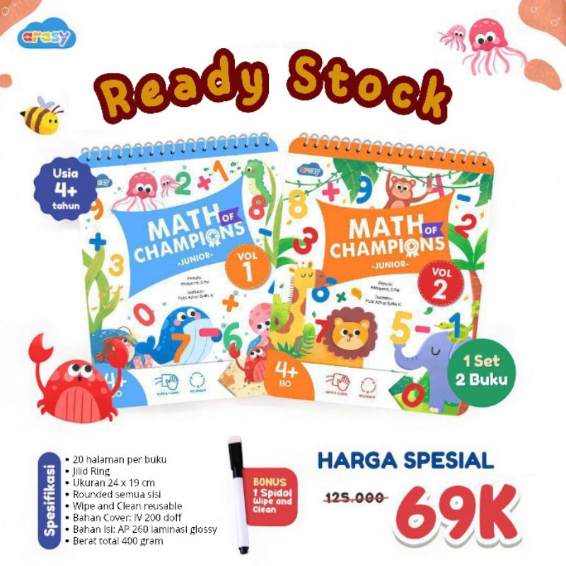 Jual Math Of Champions Junior Buku Latihan Belajar Olimpiade Matematika Juara Teka-Teki Coding ...