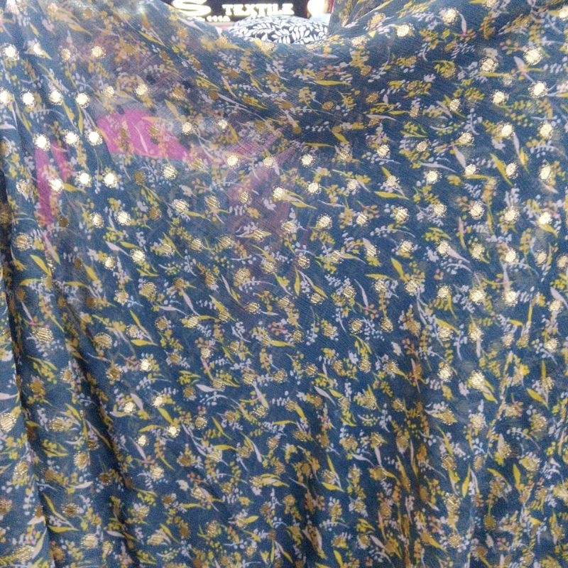 Jual kain sifon motif Glitter - kain sifon motif bunga - kain sifon ...