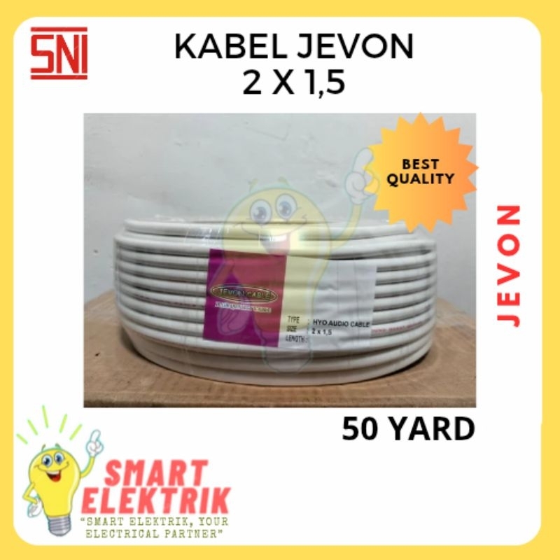 Jual JEVON - ( 1 Rol Putih ) Kabel NYM HYO 2x1.5 50y / Kabel Serabut ...
