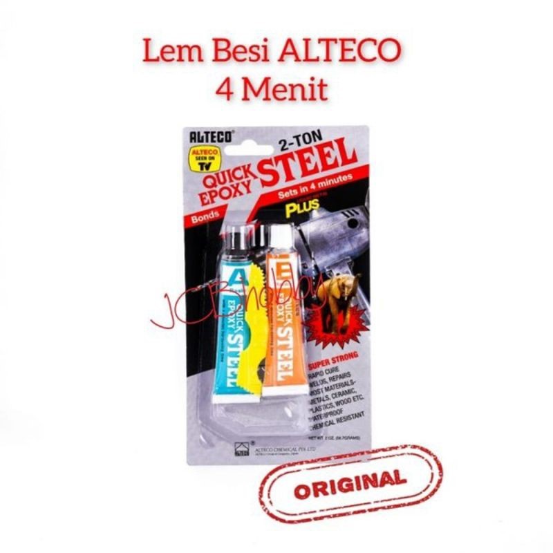Jual Lem besi 4 Menit Alteco 2 Ton Quick Epoxy stell 20 gram Original | Shopee Indonesia