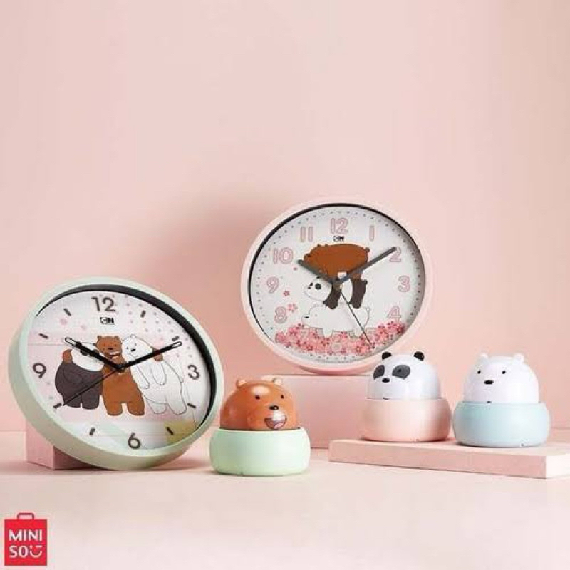 Jual MINISO X WE BARE BEARS WALL A CLOCK | Shopee Indonesia