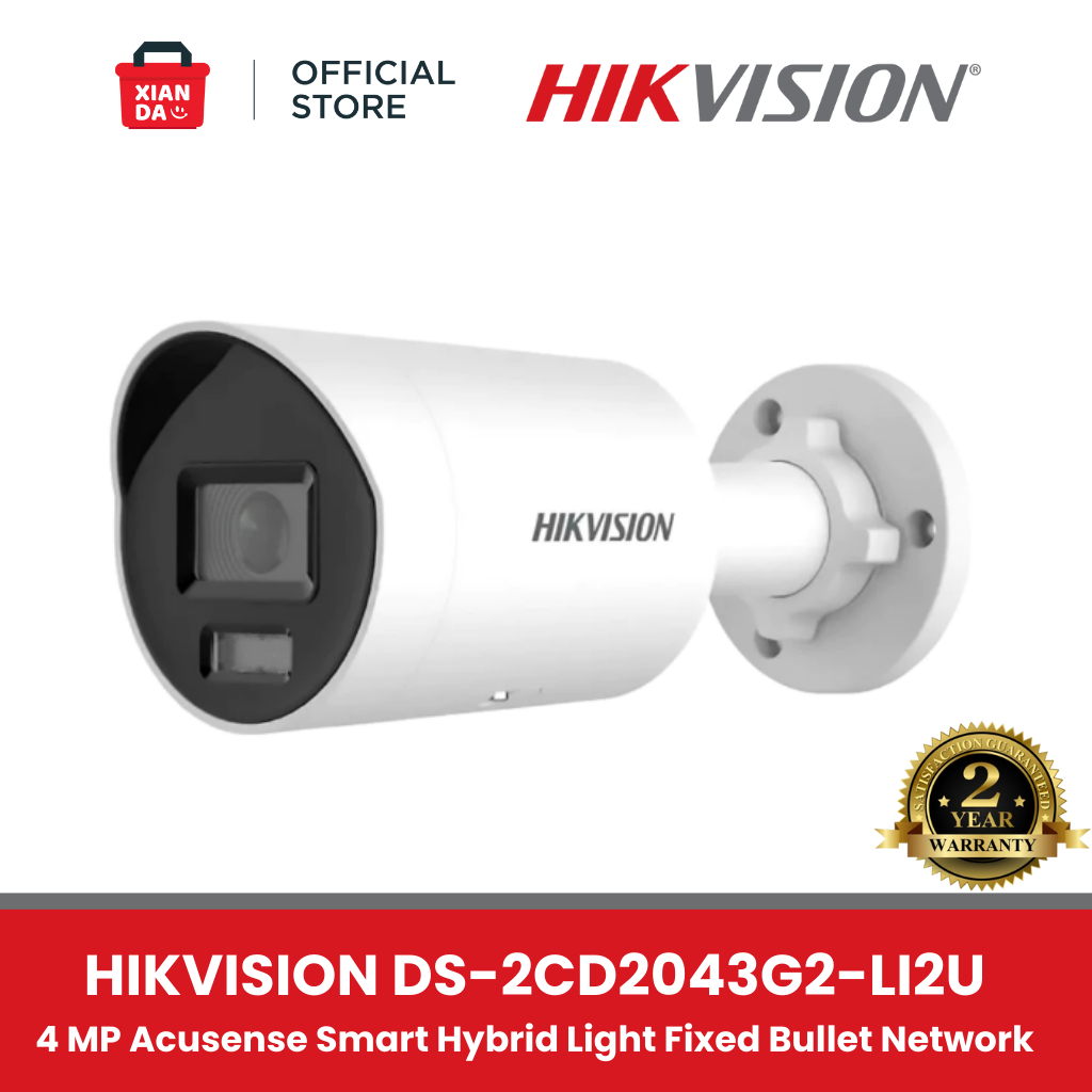 Jual DS-2CD2043G2-LI2U - HIKVISION IP 4MP ACUSENSE SMART HYBRID LIGHT FIXED BULLET AUDIO NETWORK ...