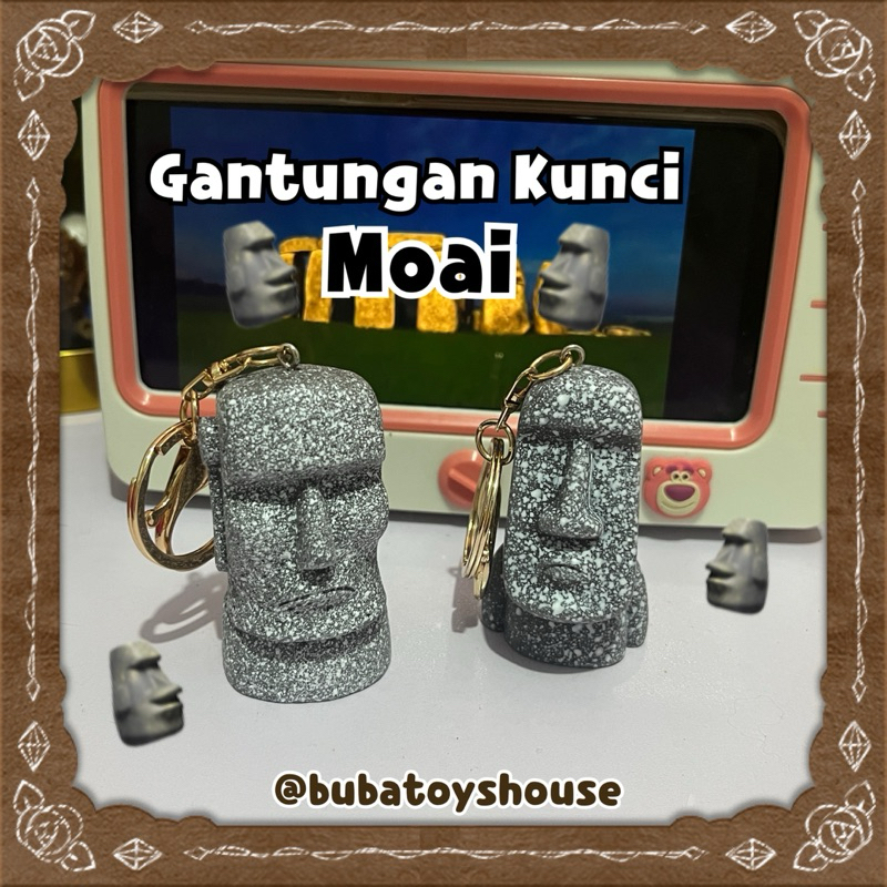 Jual Gantungan Kunci Emot Batu Moai Meme Ganci Keychain Emoji | Shopee ...