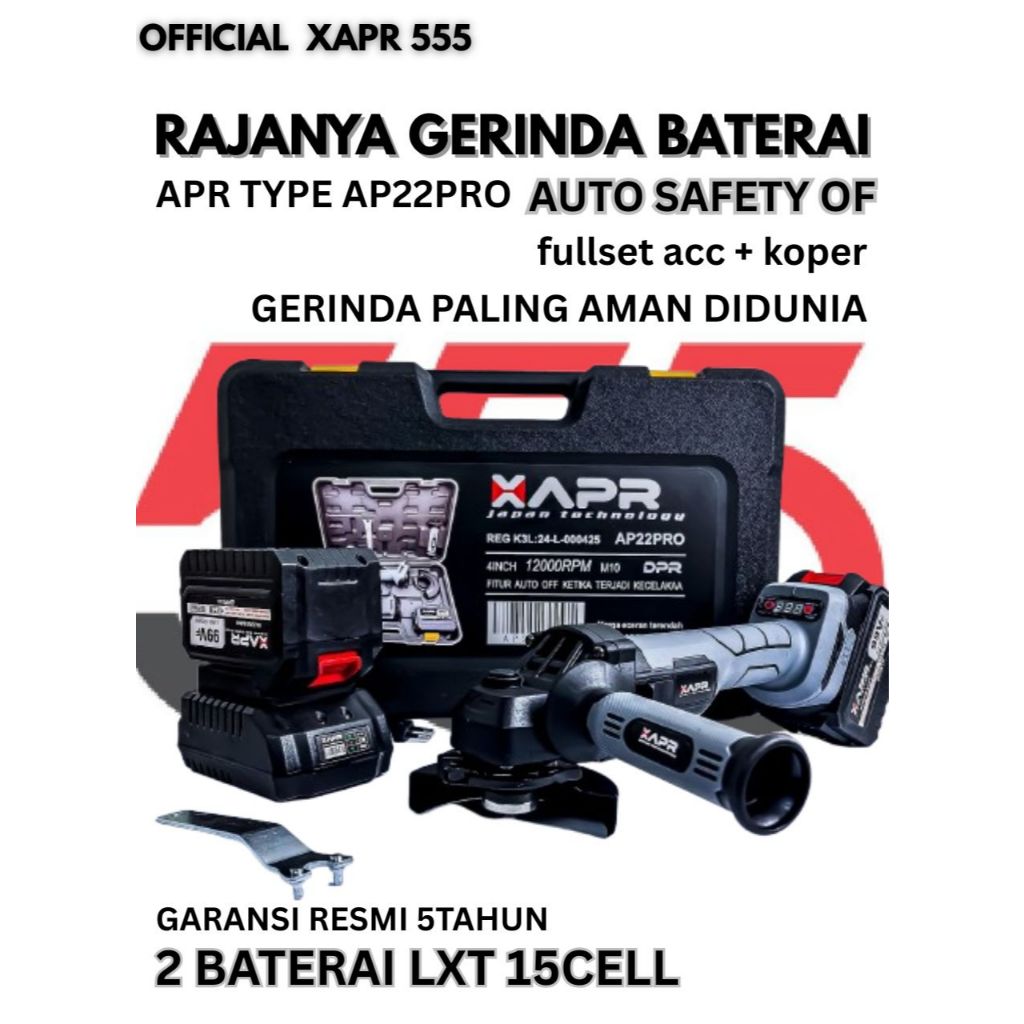 Jual gerinda baterai cordless APR Japan AP22PRO angle grinder gurinda ...