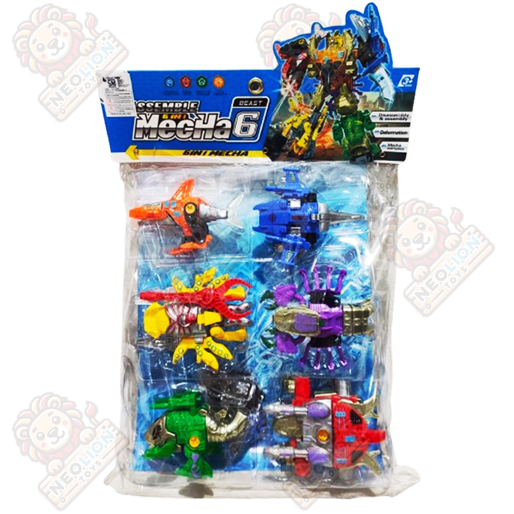Jual Mainan Anak Bongkar Pasang DIY Assemble Deform Mecha Beast 6in1 ...