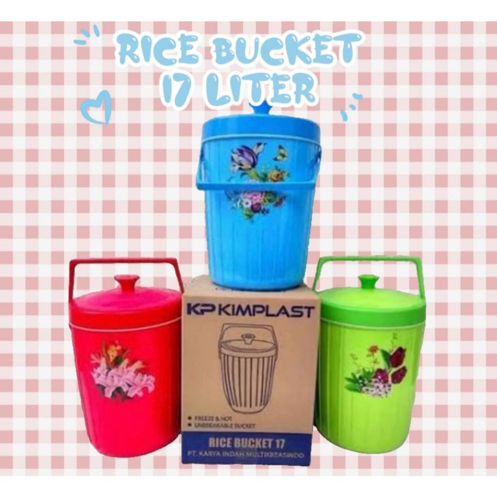 Jual RICE BUCKET 17LITER RICE BUCKET KIMPLAST RICE BUCKET TEBAL TEMPAT ...