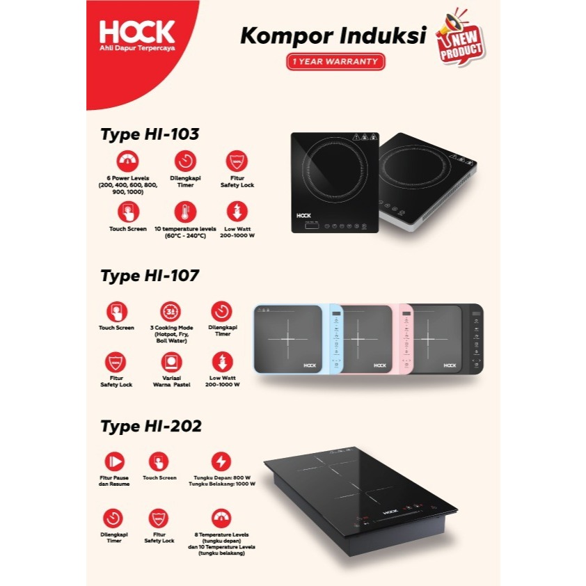 Jual KOMPOR INDUKSI HOCK / INDUCTION COOKER HOCK HI103 / HI107 / HI202 ...