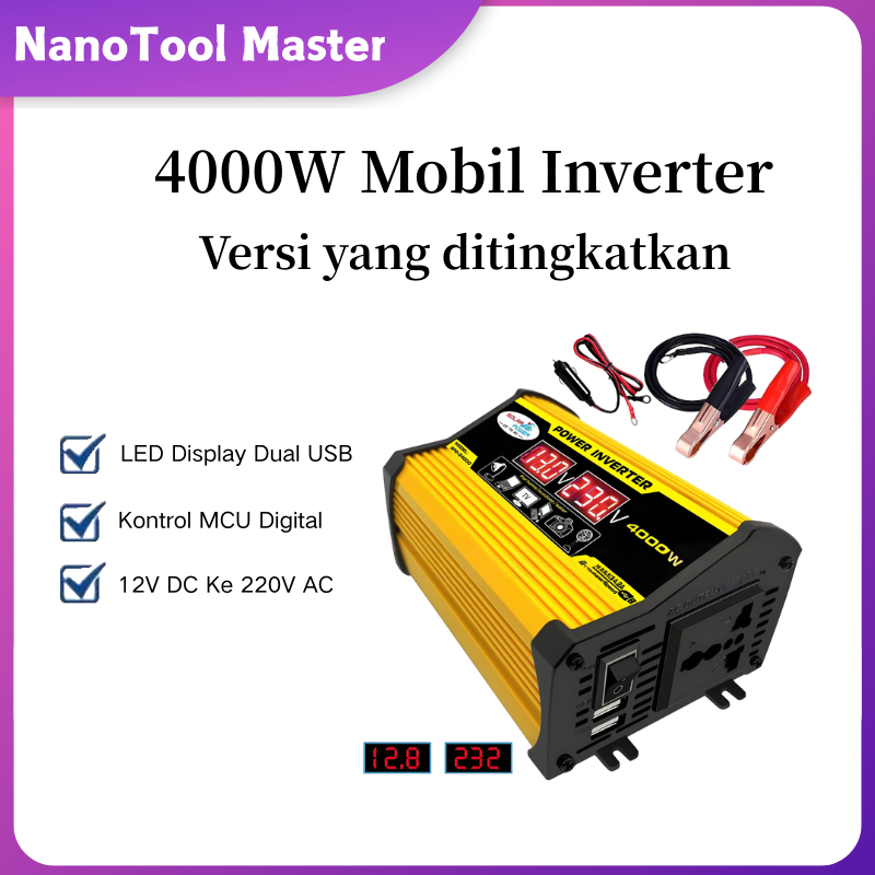 Jual Model Terbaru | 4000W/3000W Mobil Inverter 12V DC Ke 220V AC Power ...