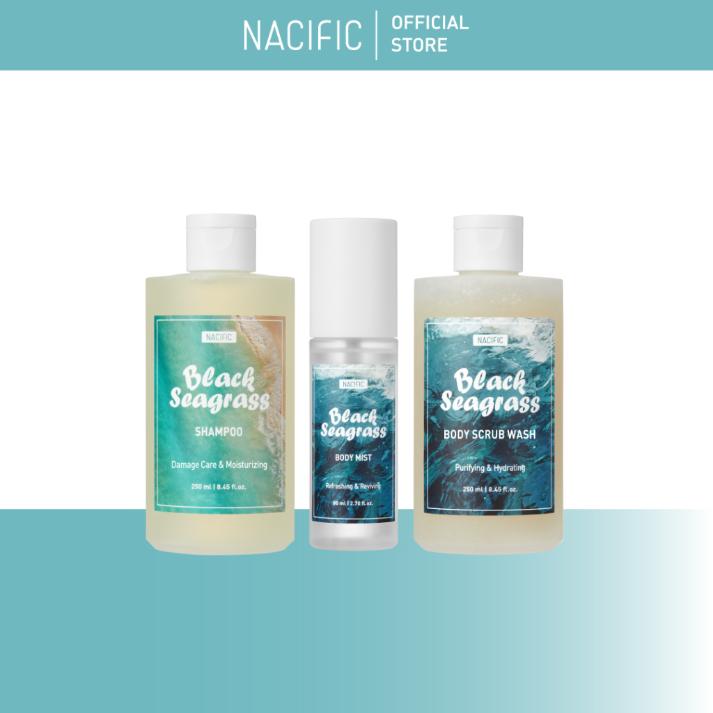 Jual NACIFIC Black Seagrass Bundle (Scrub+Shampoo+Mist) | Shopee Indonesia
