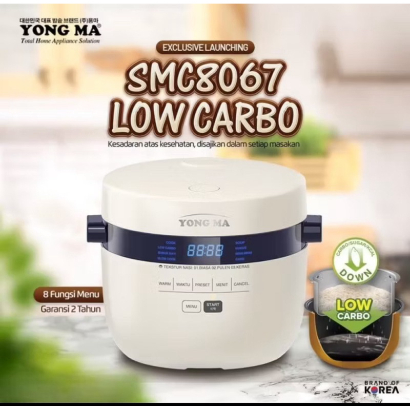 Jual YONG MA Magic Com Digital Rice Cooker Low Carbo SMC 8067 (2.0LT ...