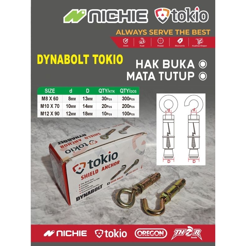 Jual Dynabolt Hook Anchor 8mm 10mm 12mm / Dynabolt Eye Anchor 8mm 10mm ...