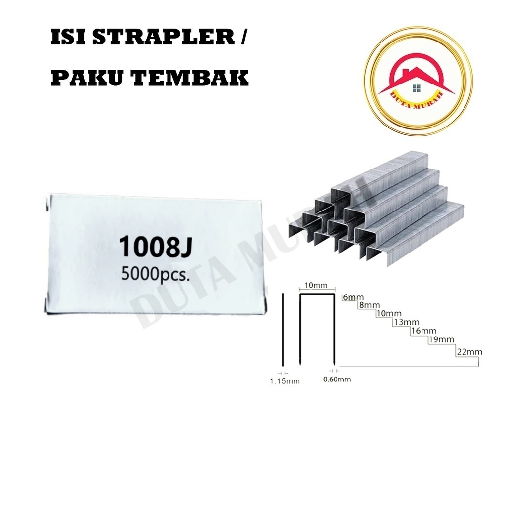 Jual Isi Straples Isi Strapler Tembak 1008 J Paku Tembak (8mm) | Shopee ...